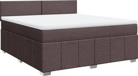 Box spring postel s matrací tmavě hnědá 180x200 cm textil 3287143