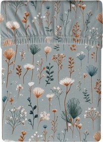 Prostěradlo z mikrovlákna BOTANIC FIELD šedé 90x200 cm