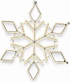 Easy Fix 2D LED světelná vločka I., Ø 100 cm, teple bílá, závěsný, hliník