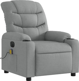 Elektrické masážní polohovací křeslo světle šedé textil 3206636