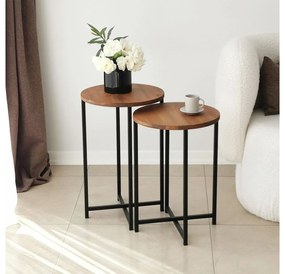 Černo-kávový odkládací stolek Neostyle Neta