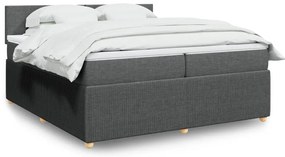 Box spring postel s matrací tmavě šedá 120x190 cm textil