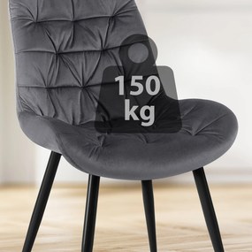 Jídelní židle Rossford samet – tmavě šedá