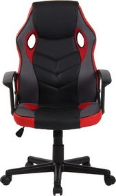 Kancelářská/Herní židle Haxby - umělá kůže a síťování | černá a červená