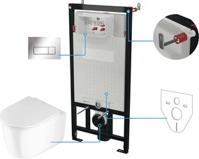 Deante WC set Jasmin 6v1, podomítkový systém + toaleta -