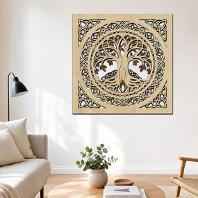dřevo života 3vrstvý dřevěný Strom života PROPOJENÍ Zvolte rozměr šxv (cm): 40x40, Zvolte barvu dekoru: Javor-Ořech-Wenge