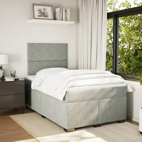 Box spring postel s matrací světle šedá 120 x 200 cm samet 3290882