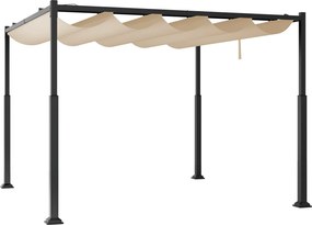 Costway Pergola s posuvnou střechou Vodotěsný altán Zimní zahradní altán
