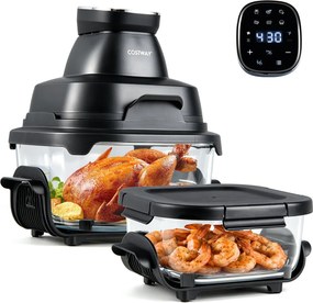 Costway Přenosná vzduchová fritéza 6-in-1 Fritování a pečení vzduchem 4 L a 1,7