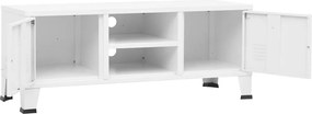 Industriální TV skříňka bílá 105 x 35 x 42 cm kov 339619