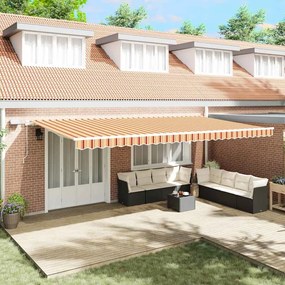 Stahovací markýza Žlutá a oranžová 600 × 300 cm Látka a hliník 3331598
