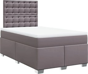 Box spring postel s matrací šedá 120x190 cm umělá kůže 3293014