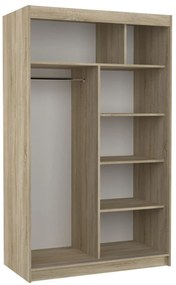Šatní skříň s posuvnými dveřmi Limbo - 120 cm Barva: Černá/Bílá