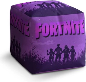 Sablio Taburet Cube FORTNITE Fialová silueta - 60x60x60 cm