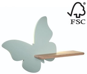 Candellux | LED Dětské nástěnné svítidlo s poličkou BUTTERFLY LED/5W/230V zelená/dřevo | CA0769