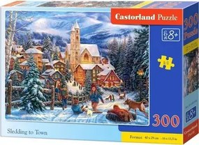 Castorland 030194 Puzzle Sáňkování ve městě / 300 dílků / od 8 let