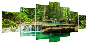 Obraz průzračného lesního toku (210x100 cm)