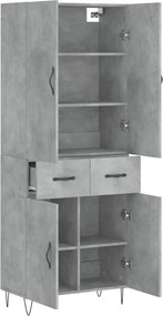 Skříň highboard betonově šedá 69,5x34x180 cm kompozitní dřevo 3198181