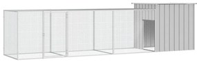 Klec pro kuřata šedá 400 x 91 x 100 cm pozinkovaná ocel 3106461