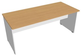 Stůl jednací rovný 180 cm - Hobis Gate GJ 1800 Dekor stolové desky: buk, Dekor lamino podnože: bílá