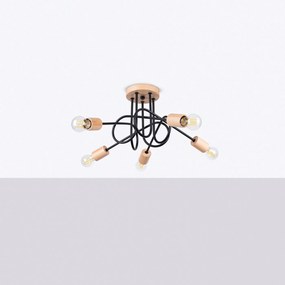Sollux Lighting Lustr EMBER 5 černý