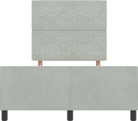 Postel s boxspringem s čelo Světle šedá 120 x 200 cm samet 3344861