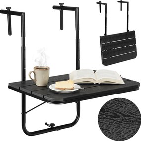 Závěsný balkónový stůl Aretto 60 cm černý