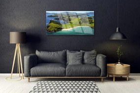 Obraz na skle Moře Pláž Les Krajina 140x70 cm