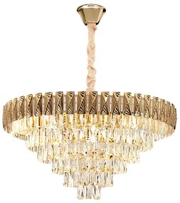 Toolight Toolight, závěsné křišťálové svítidlo 80cm, 12xE14, G061-CP, zlatá, OSW-08995