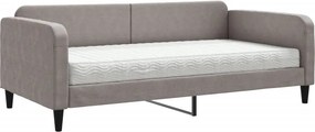 Válenda s matrací taupe 100 x 200 cm textil 3196806