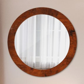 Kulaté dekorativní zrcadlo Přírodní dřevo fi 70 cm