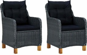 3dílný zahradní jídelní set tmavě šedý 3068732