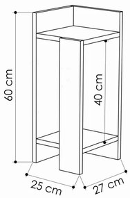 Noční stolek ELOS 60x25 cm šedá