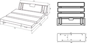Aqualine Sklopné sedátko RAVO do sprchového koutu 32 x 32,5 cm WPC šedá AE236GR
