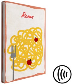 Obraz Římské pochoutky (1-dílný) svislý - jídlo s nápisem Řím