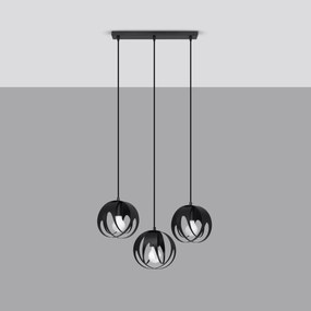 Sollux Lighting Závěsné svítidlo TULOS 3L černé