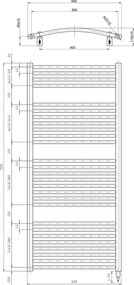 Aqualine Aqualine, ORBIT-E elektrické topné těleso, oblé, 600x1320 mm, 600W, bílá, ILEO36T