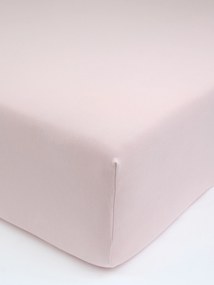 MK Lůžkoviny Jersey prostěradlo s elastanem Deluxe 220 × 200 cm – pudrové