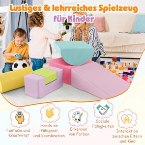 Costway 6 PCS. Pěnové stavebnice Obří stavebnice na běhání a lezení Světle