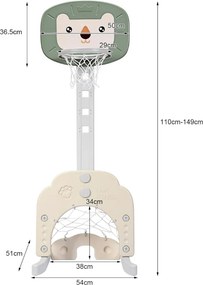 Costway 3-in-1 Sada basketbalových košů Batolecí basketbalový koš
