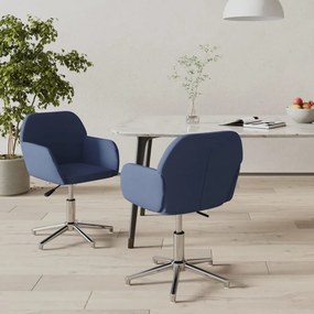 Otočné jídelní židle 2 ks modré textil 3103042