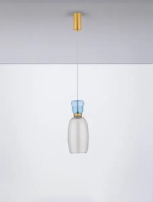 Designový lustr Pluma modrá