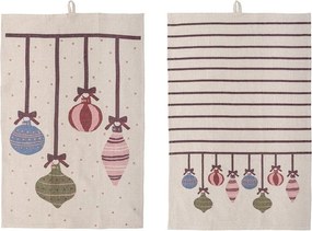 Bavlněné utěrky v sadě 2 ks s vánočním motivem 71x45 cm Ornamentia – Bloomingville
