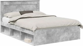Rám postele s čelo Beton 160 x 200 cm Masivní borové dřevo 3410067