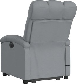 Zvedací masážní polohovací křeslo světle šedé textil 3204104