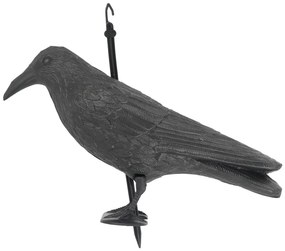 Zahradní figurka z polyethylenu Crow, 21,5 cm, černá