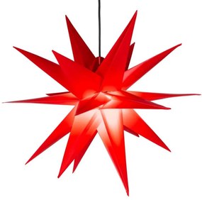 Nexos  64199 Vánoční dekorace - hvězda s časovačem 1 LED, 55 cm, červená