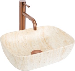 Rea Belinda Mini, umyvadlo na desku 360 x 255 x 115 cm, imitace kamene matná, REA-U4700