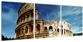Obraz - Koloseum v Římě, Itálie (s hodinami) (90x30 cm)
