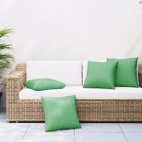 Dekorační polštáře 4 ks zelené 40 x 40 cm textil